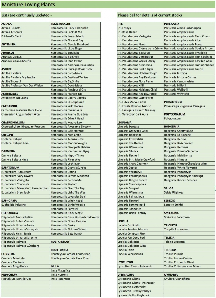 Plant Lists - AquaLifeLtd